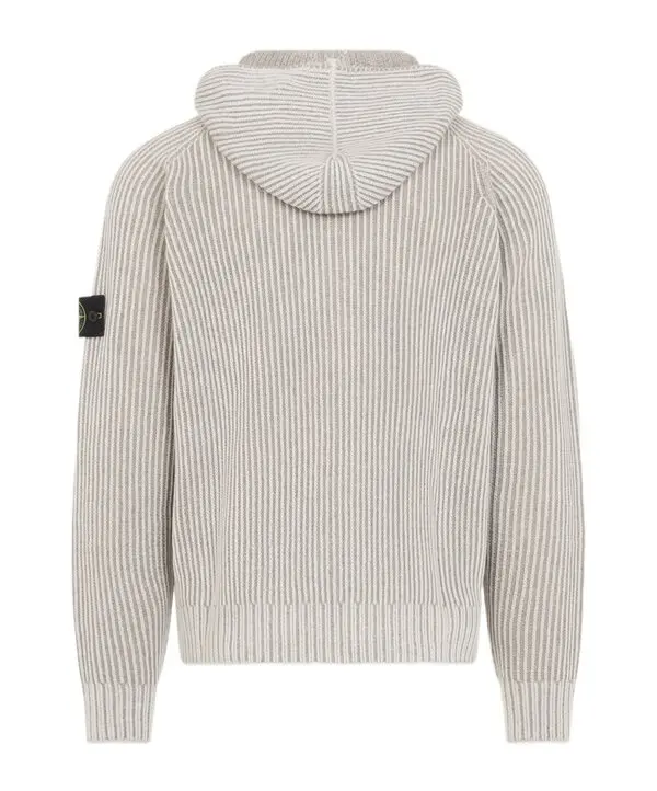 Stone Island Logo Patch Hooded Cardigan