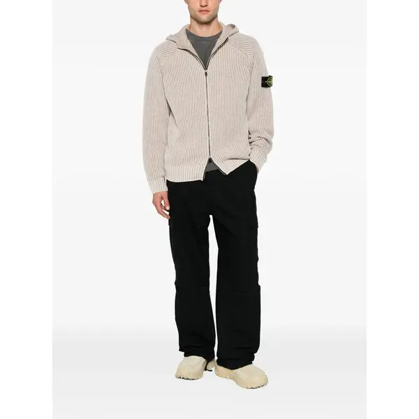 Stone Island Logo Patch Hooded Cardigan