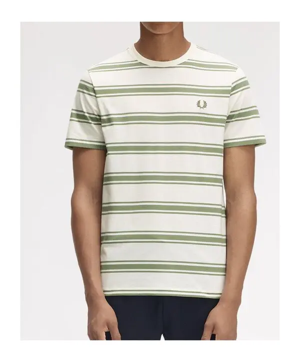 Fred Perry Horizontal Stripe Crew Neck Shortsleeve Tshirt