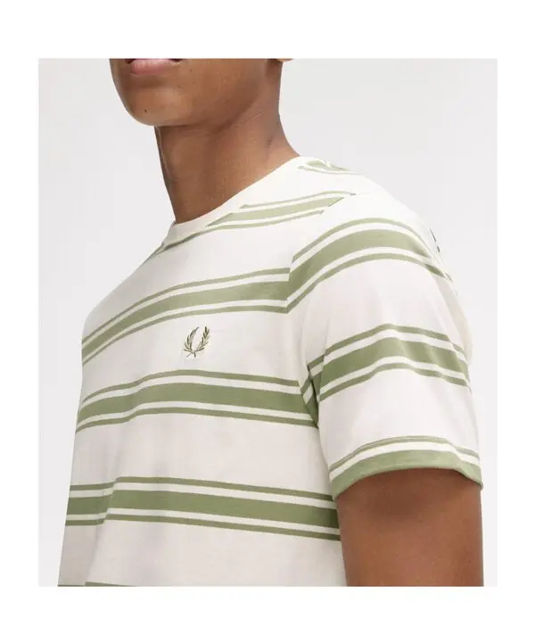 Fred Perry Horizontal Stripe Crew Neck Shortsleeve Tshirt