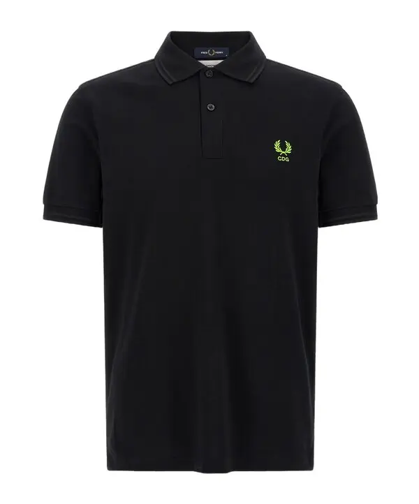 Comme Des Garçons X Fred Perry Short-sleeve Polo Shirt - Black/green
