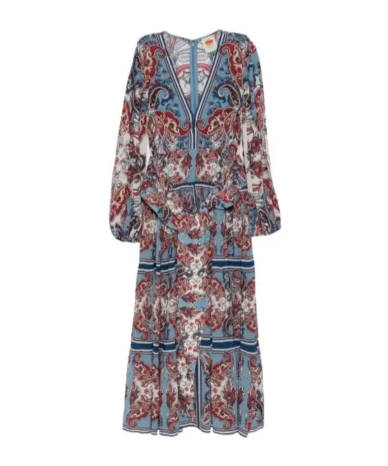 Farm Rio Paisley-print Tiered Maxi Dress
