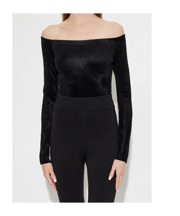 Alaïa Silk Long-sleeve Bodysuit