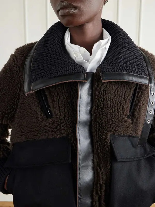 Sacai Wool-blend Plush Coat