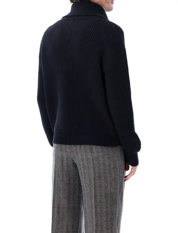 Dries Van Noten Long Sleeve Knitted Jumper - Black