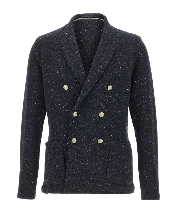 Eleventy Double-breasted Knit Blazer