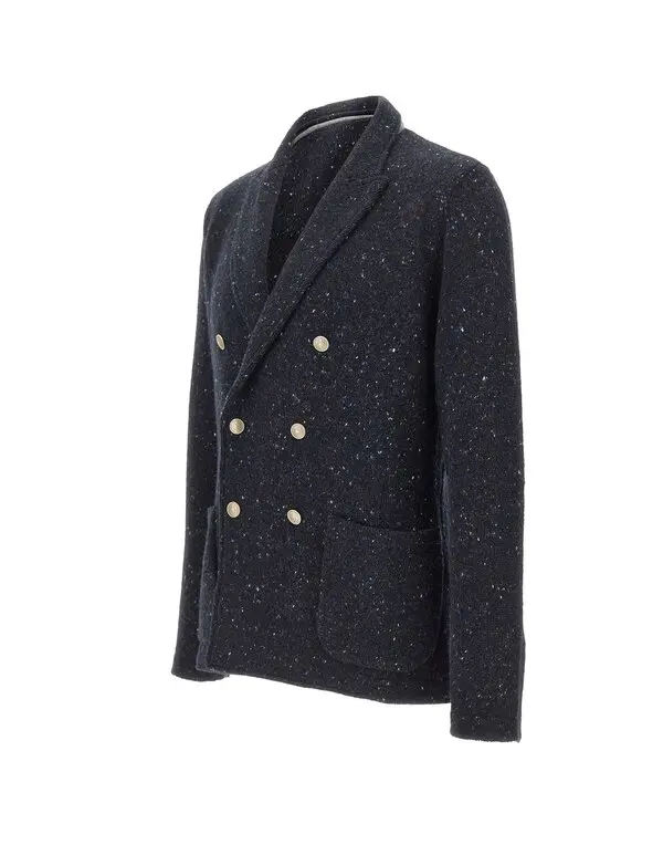 Eleventy Double-breasted Knit Blazer