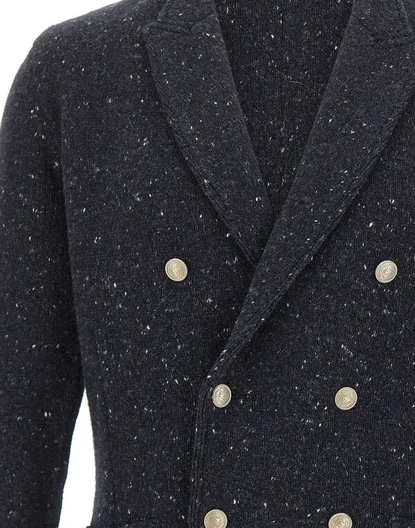 Eleventy Double-breasted Knit Blazer