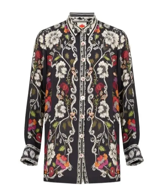 Farm Rio Button-up Floral-print Shirt