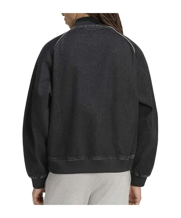 ADIDAS ORIGINALS Washed Denim Stand Collar Zipup Sports Jacket
