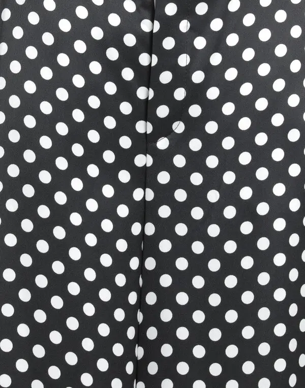 Saint Laurent Satin Polka Dot High Waist Wide Leg Pants