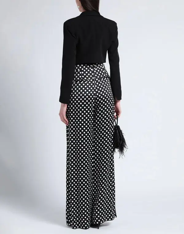 Saint Laurent Satin Polka Dot High Waist Wide Leg Pants