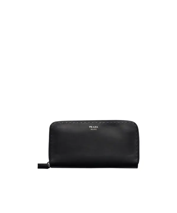 Prada Antiqued-leather Wallet