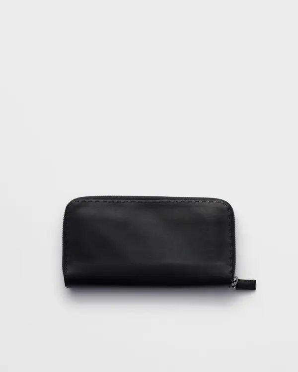 Prada Antiqued-leather Wallet