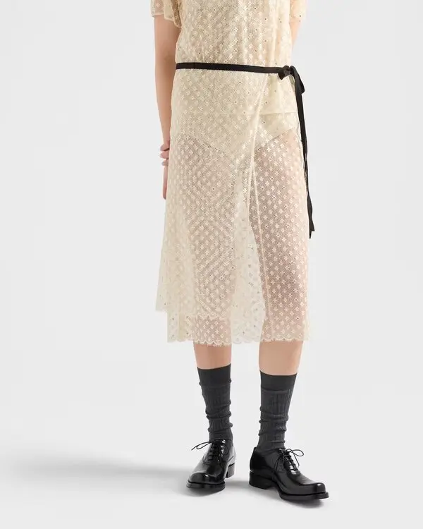 Prada Embroidered Lace Apron