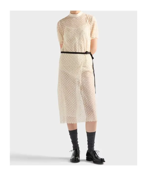 Prada Embroidered Lace Apron