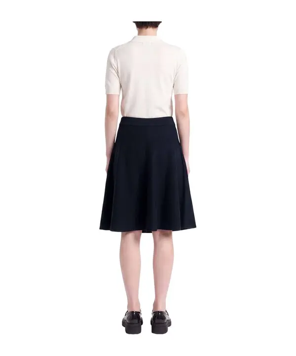Max Mara Wool Knit Umbrella Skirt
