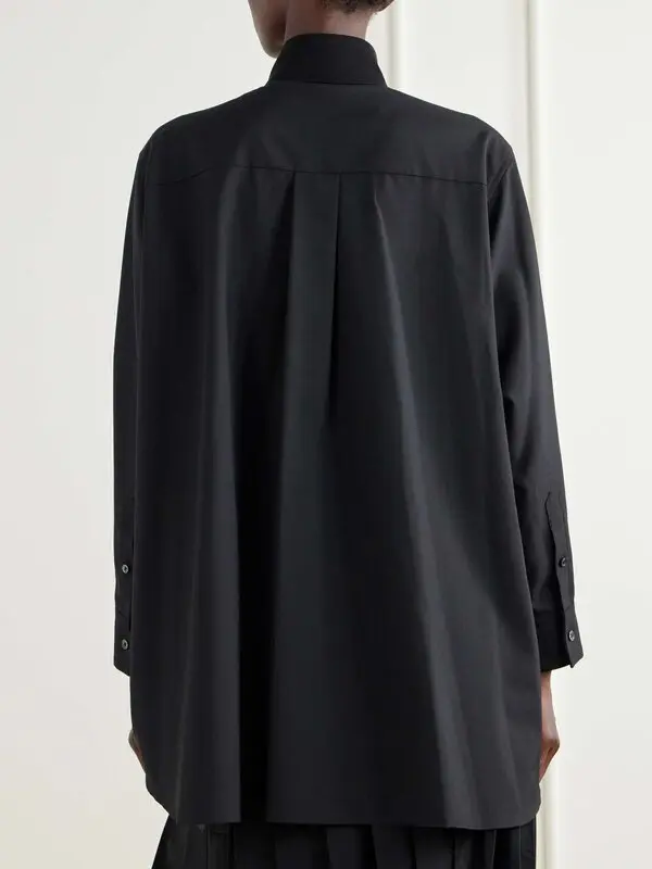 Sacai Crepe-trimmed Woven Shirt