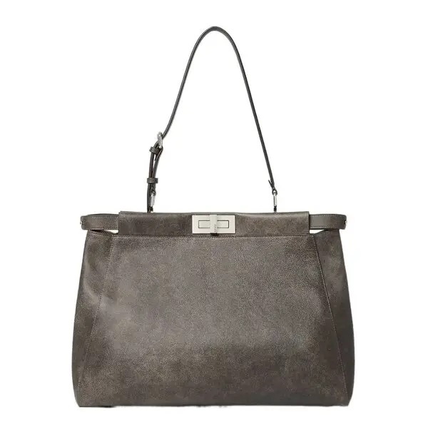 Fendi My Peekaboo Large Vintage-effect Leather Bag
