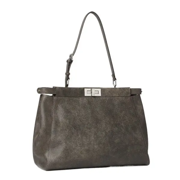 Fendi My Peekaboo Large Vintage-effect Leather Bag