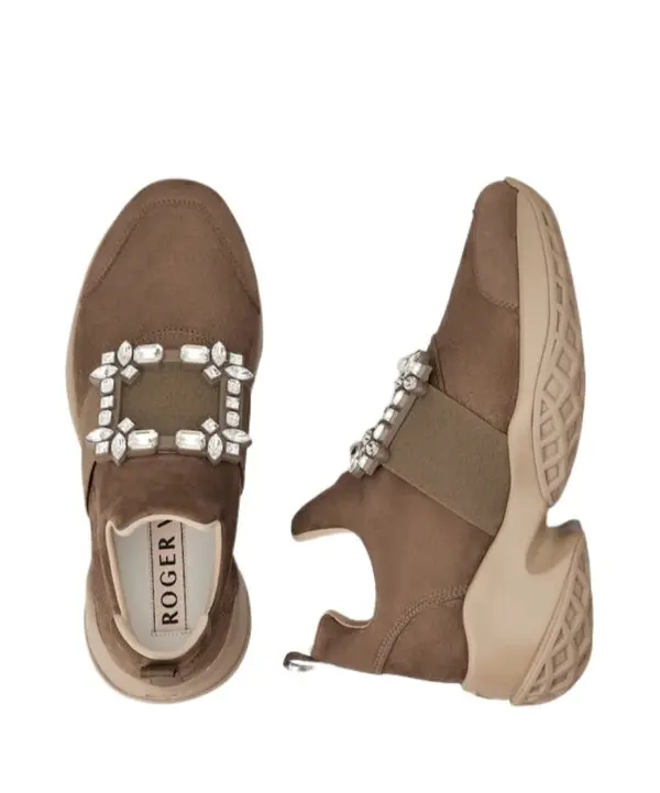 ROGER VIVIER Viv' Run Sneakers In Suede Fabric