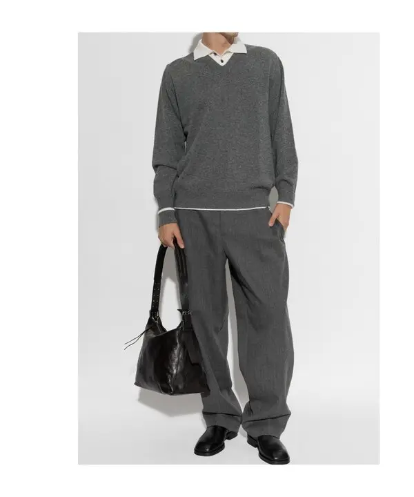 Eleventy Panelled Ribbed Knit Top
