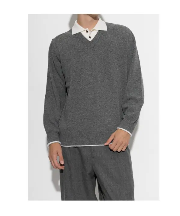 Eleventy Panelled Ribbed Knit Top