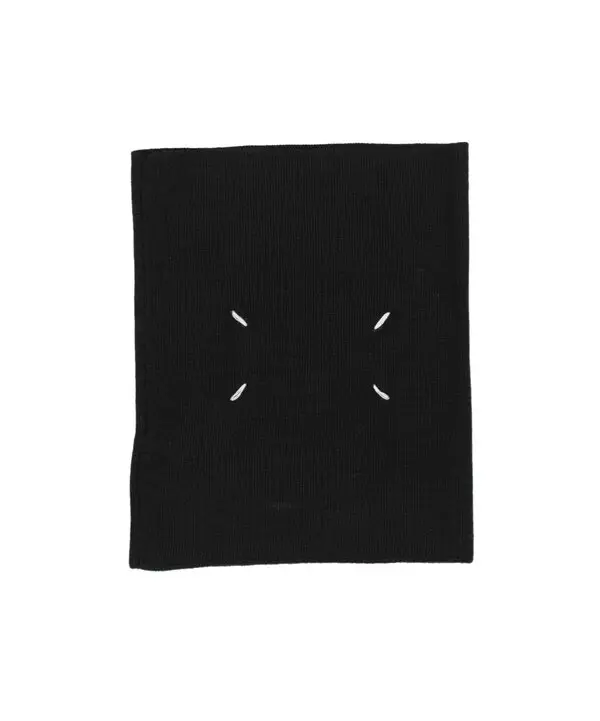 MAISON MARGIELA Solid-color Lightweight Wool Neck Gaiter - Black