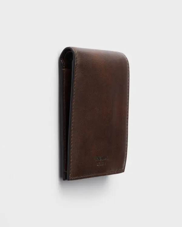Prada Antiqued Leather Wallet