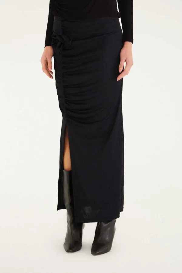 Farm Rio Floral-appliqué Maxi Skirt