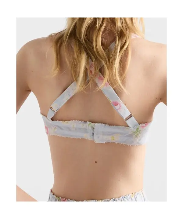 Prada Floral Print Old Linen Bra