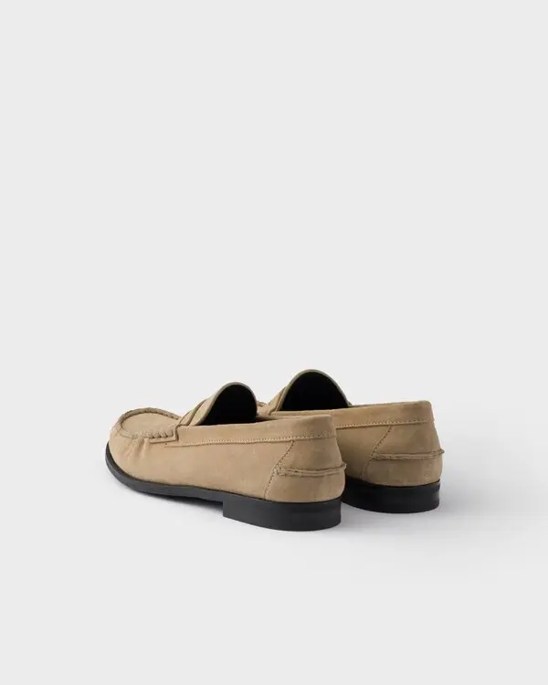 Prada Vintage-effect Suede Loafers