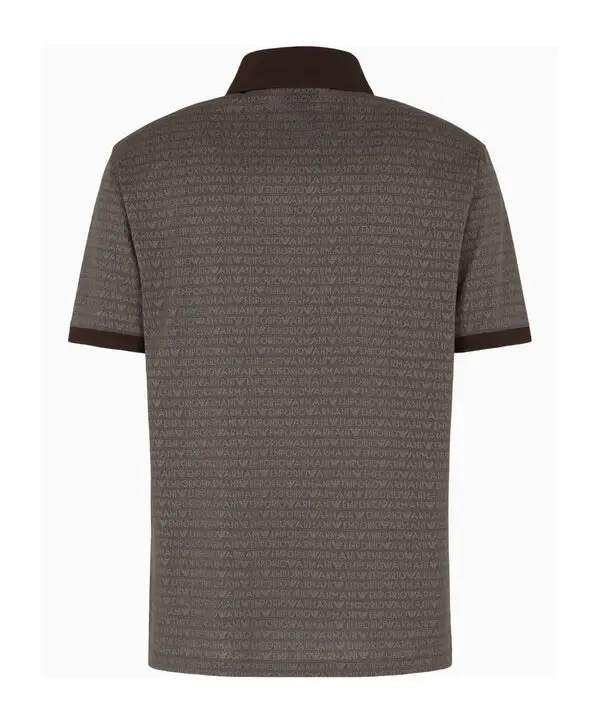 Emporio Armani Allover Subtle Pattern Shortsleeve Polo Shirt
