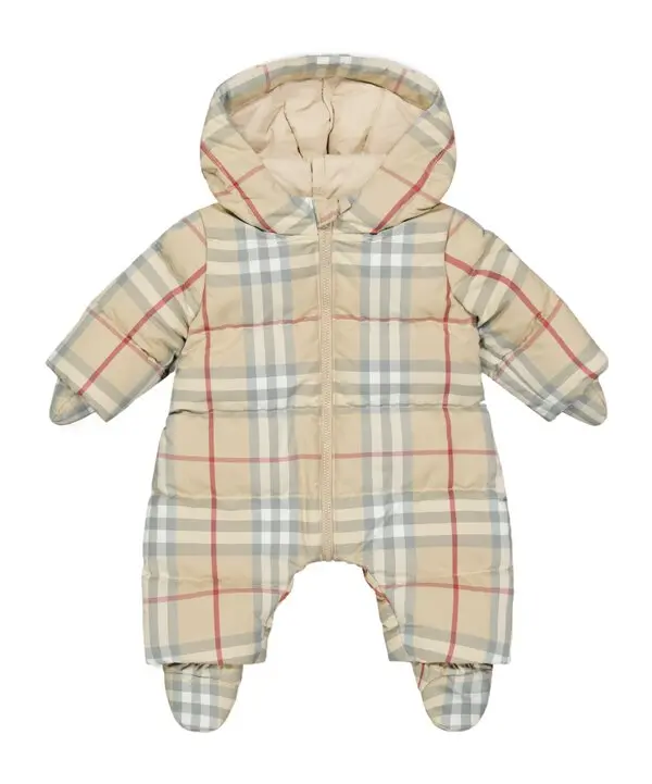 Burberry Checked Jumpsuit - Beige