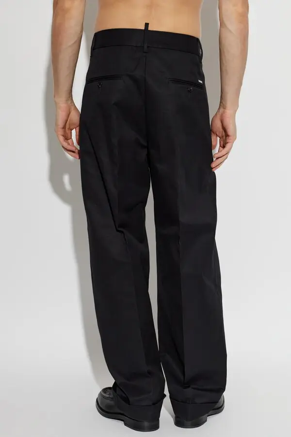 Dsquared2 Pleated-cuff Casual Trousers - Black