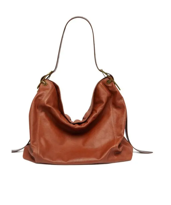 DIESEL® D-line-hobo Bag In Shiny Leather Shoulder Bag
