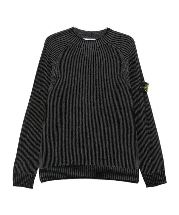 Stone Island Ribbed Knitted Sweater - Black