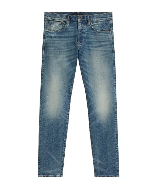 Hugo Boss Leg Jeans In Faded Washedblue Denim - No