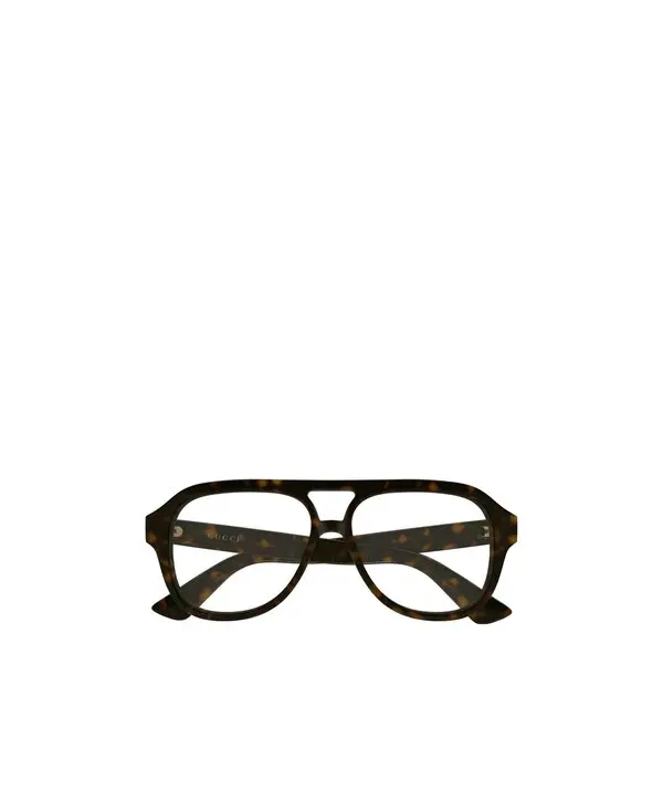 Gucci Navigator Frame Glasses - Dark Tortoiseshell