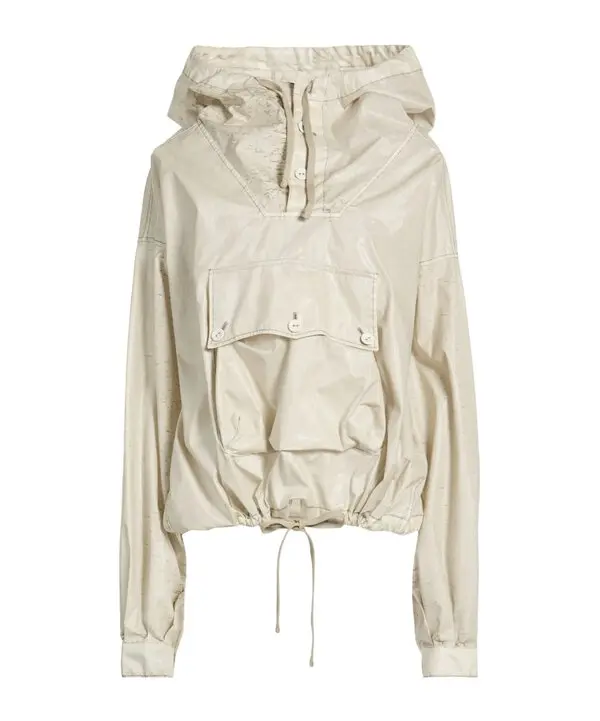 MAISON MARGIELA Solid-colored Hooded Jacket - Ivory