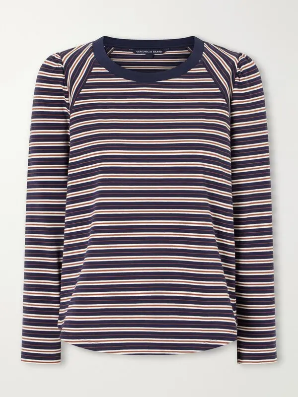 Veronica Beard Mason Baseball Striped Cotton-blend Jersey T-shirt - Multi