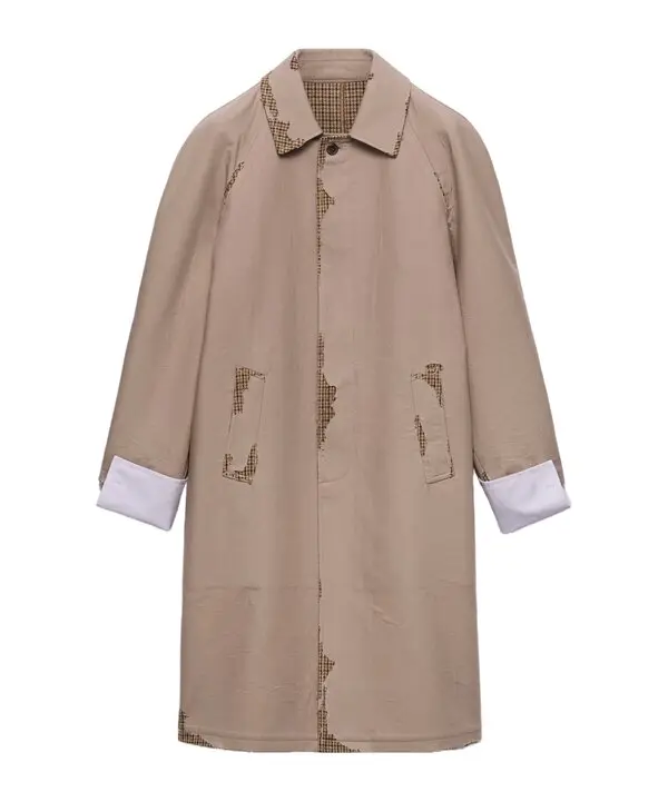 Prada Bonded Poplin Coat With Devoré Effect