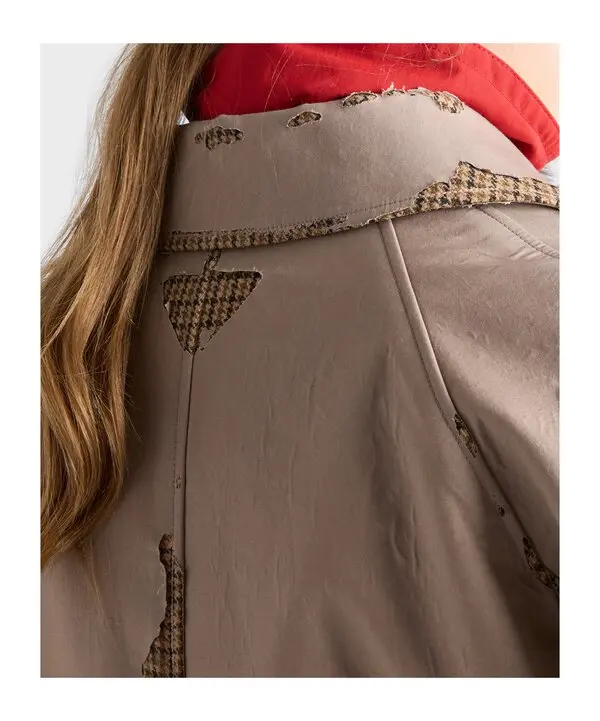 Prada Bonded Poplin Coat With Devoré Effect