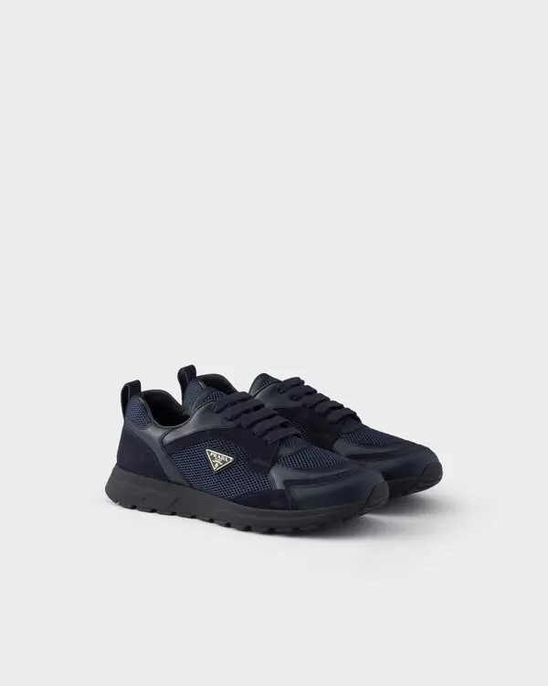 Prada Prax Leather And Fabric Sneakers
