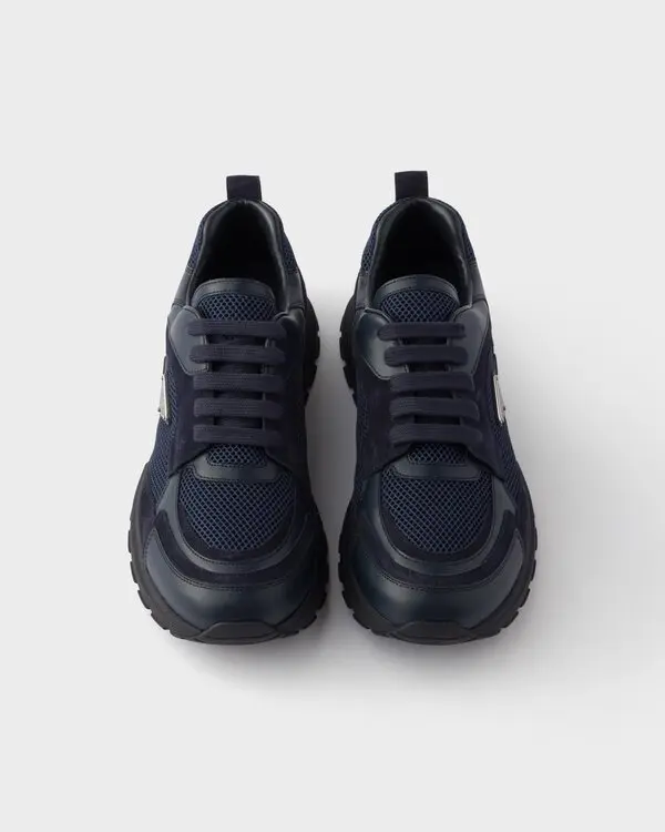 Prada Prax Leather And Fabric Sneakers