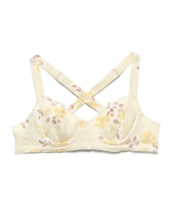 Prada Floral Print Old Linen Bra