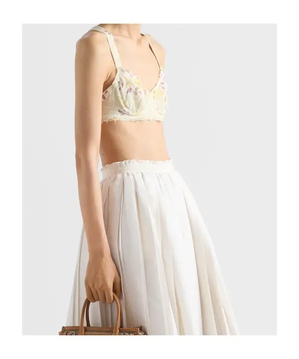 Prada Floral Print Old Linen Bra