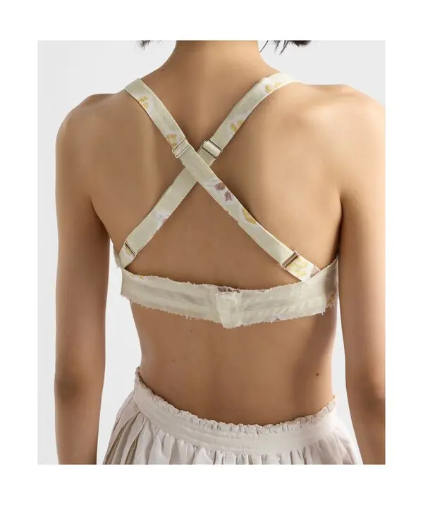 Prada Floral Print Old Linen Bra