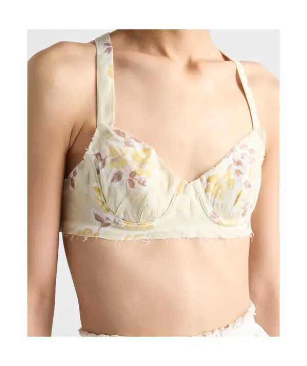 Prada Floral Print Old Linen Bra