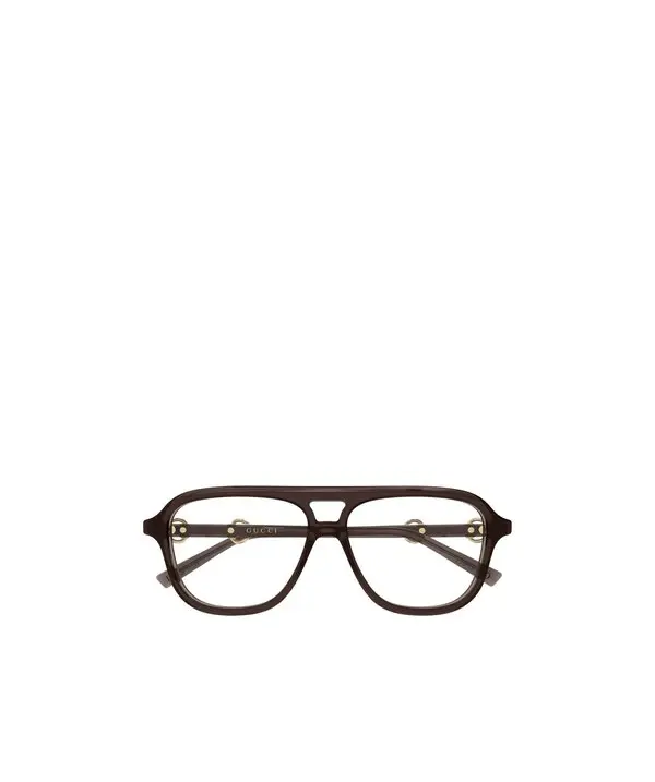 Gucci Aviator Frame Glasses - Translucent Grey-brown